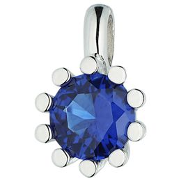 Kettenanh&auml;nger Jobo "Farbstein-Anh&auml;nger blau 14 mm", silber 925, blau, Schmuckanh&auml;nger, Damen, Silber 925 (Sterlingsilber), Kettenanh&auml;nger, 925 Silber rhodiniert oder vergoldet