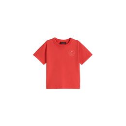 Marc O'Polo T-Shirt MARC O'POLO "mit beidseitigem Print", Jungen, Gr. 104/110, rot, Obermaterial: 100% Baumwolle, unifarben, regular fit, normaler Saum, Shirts T-Shirt