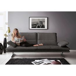 2,5-Sitzer W.Schillig "broadway Designsofa mit hohem Sitzkomfort", grau (anthrazit s22), B:236cm H:94cm T:96cm, Flachgewebe S22 (100% Polyester), Sofas, Sitztiefenverstellung, Kopfteil- & Seitenteilverstellung, Breite 236cm