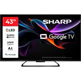 Sharp QLED-Fernseher "4T-C43HRx", Energieeffizienz: G (A-G), schwarz, 43 &Prime;, Fernseher
