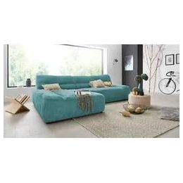 Ecksofa DOMO collection "Cesena moderne Polsterecke mit flachen Armlehnen, L-Form", blau (petrol), B:288cm H:81cm T:175cm, Sofas, Ecksofa, fester Sitzkomfort, frei im Raum stellbar