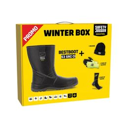 Sicherheitsschuh SAFETY JOGGER WORKS "Winterbox Bestboot" Gr. 45, schwarz, 45, Obermaterial: 50% Rindsleder Leather cow. 50% Lammleder LEL., Schuhe