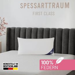 Federkissen Spessarttraum "FIRST CLASS, Kopfkissen 1-tlg. oder 2-tlg. 40x80 oder 80x80 cm", wei&szlig;, B:40cm L:80cm, Bezug: 100% Baumwolle. F&uuml;llung: 100% Federn, Kopfkissen, hergestellt in Deutschland, allergikerfreundlich, im Set g&uuml;nstiger