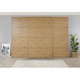 Schwebet&uuml;renschrank Rauch "Kleiderschrank Schrank Garderobe KOLUNA mit Dekor-Front", eiche artisan, B:315cm H:210cm T:62cm, Holzwerkstoff, Schr&auml;nke, Schwebet&uuml;renschrank, Breiten 203/271/315/360 cm H&ouml;hen 210/229 cm MADE IN GERMANY
