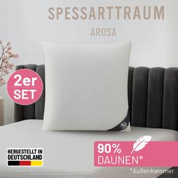 3-Kammer-Kopfkissen Spessarttraum "Arosa Sparset", wei&szlig;, B:80cm L:80cm, Bezug Au&szlig;enkissen: 100% Baumwolle. F&uuml;llung Au&szlig;enkammer: 90% Daunen, 10% Federn. F&uuml;llung Innenkammer: 100% Federn, Kopfkissen, Kissen 40x80, 80x80 cm & weitere Gr&ouml;&szlig;en
