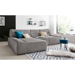 Ecksofa DOMO collection "Cesena moderne Polsterecke mit flachen Armlehnen, L-Form", grau, B:288cm H:81cm T:175cm, Sofas, Ecksofa, fester Sitzkomfort, frei im Raum stellbar