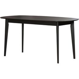 Esstisch Home Affaire "Ronda", esche schwarz, schwarz, esche schwarz, B:160cm H:160cm T:90cm, Tische, Esstisch, Esszimmertisch oval auf Massivholzf&uuml;&szlig;en - (B/T/H) 160/90/77 cm