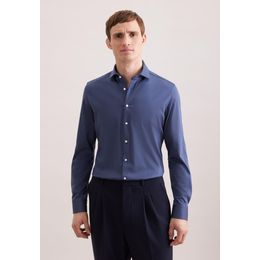 Businesshemd Seidensticker "Schwarze Rose", Herren, Gr. L (42), normale &Auml;rmell&auml;ngen, grau, 50% Baumwolle, 50% Modal, unifarben, tailored fit, 2-Knopf-Manschette, Hemden, Shaped 1/1 Kentkragen Uni