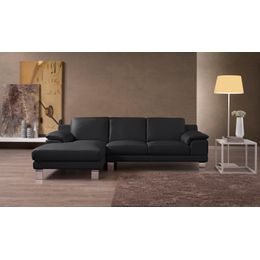 Ecksofa Egoitaliano "Shakira, Design & Sitzkomfort auf hohem Niveau, Breite 236cm, L-Form", grau (smoke), B:236cm H:84cm T:152cm, Leder &raquo;BULL&laquo; (echtes Rindsleder). Geschliffenes, pigmentiertes und behandeltes Rindsleder mit einer Dicke von 1, 3-1, 5 mm. Dieses Leder zeigt eine ziemlich weiche Hand mit einem halb undurchsichtigen Aussehen. Es handelt sich um ein gesch&uuml;tztes Leder. Eine leichte Deck
