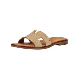 Pantolette OH MY SANDALS "Oh My Sandals Pantoletten Leder", Damen, Gr. 37, hellbraun, Leder, Schuhe Pantolette