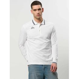 Kurzarmhemd Kappa "Kappa Polo shirt KMLogo", Herren, Gr. L, Normalgr&ouml;&szlig;en, wei&szlig;, blau marine, Obermaterial: 100% Baumwolle, Hemden