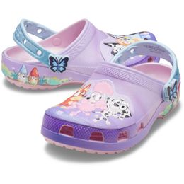 Clog Crocs "Bluey Multi Pink Classic", M&auml;dchen, Gr. 22, multifarben, Croslite&trade;, kontrastfarbene Details, Schuhe Clog, Strandschuh, Sommerschuh, Hausschuh mit s&uuml;&szlig;en Tiermotiven