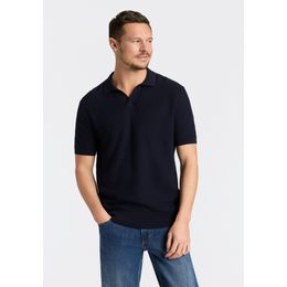 Kurzarmpullover BOSS "H-Natalo", Herren, Gr. XXL, dunkelblau404, Strick, Obermaterial: 100% Baumwolle, unifarben, regular fit normal, Rippb&uuml;ndchen, Pullover, mit Polokragen, regular fit