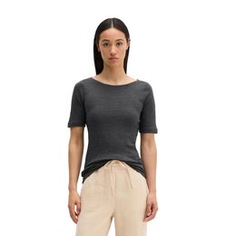 Marc O'Polo T-Shirt MARC O'POLO "mit U-Boot-Ausschnitt", Damen, Gr. L, oxide grau, Obermaterial: 100% Baumwolle, unifarben, Basic, regular fit, U-Boot-Ausschnitt, Shirts T-Shirt