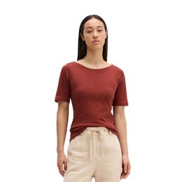 Marc O'Polo T-Shirt MARC O'POLO "mit U-Boot-Ausschnitt", Damen, Gr. L, tall poppy, Obermaterial: 100% Baumwolle, unifarben, Basic, regular fit, U-Boot-Ausschnitt, Shirts T-Shirt