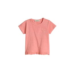Marc O'Polo T-Shirt MARC O'POLO "mit R&uuml;schensaum mit Lochmuster", M&auml;dchen, Gr. 104/110, rot, Obermaterial: 100% Baumwolle, unifarben, regular fit, normaler Saum, Shirts T-Shirt