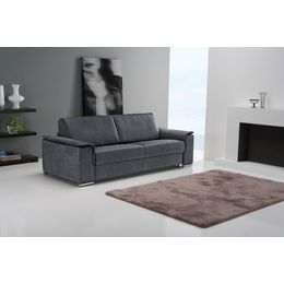 2,5-Sitzer Egoitaliano "Cecilia, modern & elegant, erstklassiger Sitzkomfort, Breite 234cm", grau (charcoal), B:234cm H:85cm T:102cm, Sofas, mit verchromten Metallf&uuml;&szlig;en
