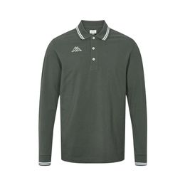 Kurzarmhemd Kappa "Kappa Polo shirt KMLogo", Herren, Gr. L, Normalgr&ouml;&szlig;en, gr&uuml;n schwarzish, Obermaterial: 100% Baumwolle, Hemden