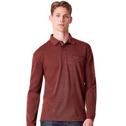 Langarm-Poloshirt Casamoda "Casamoda Polo-Shirt Langarm uni", Herren, Gr. 6XL, orange (dunkelorange), 62% Baumwolle, 38% Polyester, Shirts