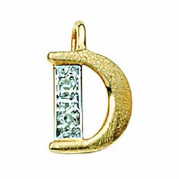 Adelia&acute;s Buchstabenanh&auml;nger ADELIA&acute;S "Buchstabenanh&auml;nger D 585 Gold ( 14K ) mit Diamant ( 0,02 ct )", silber, Schmuckanh&auml;nger, Damen, 0,02 VVS = sehr sehr kleine Einschl&uuml;sse mit Diamant, Gold