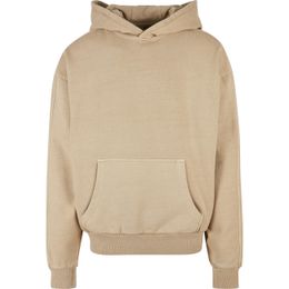 Kapuzensweatshirt Urban Classics "Urban Classics Herren Heavy Terry Garment Dye Hoody", Herren, Gr. M, unionbeige, 100% Baumwolle, unifarben, Sweatshirts