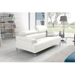 2,5-Sitzer Egoitaliano "Soul, Design und Sitzkomfort auf hohem Niveau, tolle Details", wei&szlig;, B:200cm H:76cm T:106cm, Leder &raquo;BULL&laquo; (echtes Rindsleder). Geschliffenes, pigmentiertes und behandeltes Rindsleder mit einer Dicke von 1, 3-1, 5 mm. Dieses Leder zeigt eine ziemlich weiche Hand mit einem halb undurchsichtigen Aussehen. Es handelt sich um ein gesch&uuml;tztes Leder. Eine leichte Deckschicht sch&uuml;t