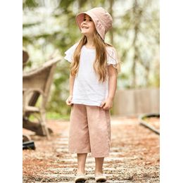 7/8-Hose MaxiMo, M&auml;dchen, Gr. 86/92, N-Gr, marmorrosa, Web, Obermaterial: 100% Baumwolle, Hosen 7/8-Hose, rosa, Culotte, Leinenoptik, Kleinkind, M&auml;dchen