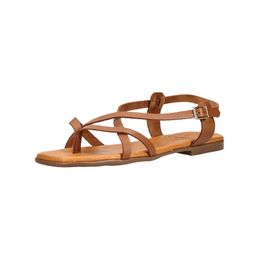 Zehentrenner OH MY SANDALS "Oh My Sandals Zehensteg Leder", Damen, Gr. 38, braun, Leder, Schuhe Zehentrenner