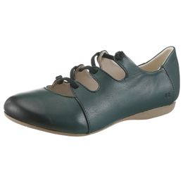 Riemchenballerina Josef Seibel "Fiona 04", Damen, Gr. 39, petrol, Leder, Schuhe Riemchenballerina, Slipper, Komfortschuh mit raffiniertem Gummizug, Weite G (=weit)
