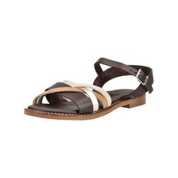 Riemchensandale OH MY SANDALS "Oh My Sandals Sandalen Leder", Damen, Gr. 37, marone, Leder, Schuhe Riemchensandale