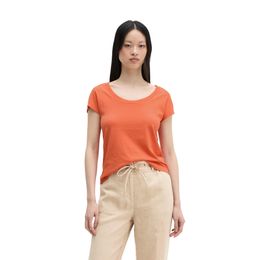 Marc O'Polo T-Shirt MARC O'POLO "aus Organic Cotton", Damen, Gr. L, warm orange, Obermaterial: 100% Baumwolle, unifarben, Basic, regular fit, tiefer Rundhals, Shirts T-Shirt