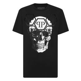 T-Shirt Philipp Plein "Skull Mit Schmucksteinen", Jungen, Gr. 4XL, 02, schwarz, Obermaterial: 100% Baumwolle, 100% Glasfaser, Shirts T-Shirt