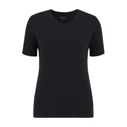 BETTY & CO Kurzarmshirt BETTY & CO "Damen mit Rundhalsausschnitt", Damen, Gr. L, schwarz, Obermaterial: 95% Baumwolle, 5% Elasthan, Basic, gerade normal, Rundhals, Shirts, Form