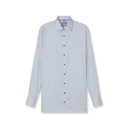 Businesshemd OLYMP "OLYMP Luxor, comfort fit, New Kent", Herren, Gr. 44, Normaler Arm, silbergrau, 100% Baumwolle, Hemden