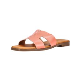 Pantolette OH MY SANDALS "Oh My Sandals Pantoletten Leder", Damen, Gr. 37, coral, Leder, Schuhe Pantolette
