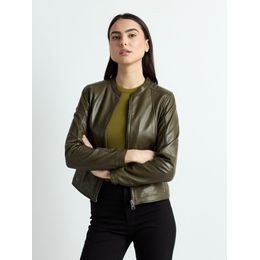 Lederjacke JCC "31025192", Damen, Gr. 36, olive, Oberstoff: 100% Lammleder; Futter: 100% Polyester; Taschenfutter: 100% Baumwolle, Jacken