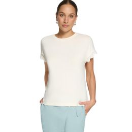 Kurzarmshirt Zero "Damen mit Spitze", Damen, Gr. 36, eggnog, Jersey, Obermaterial: 98% Viskose, 2% Elasthan., loose fit normal, Rundhals, Shirts, Spitze