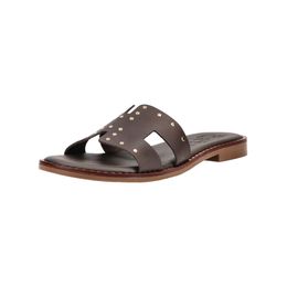 Pantolette OH MY SANDALS "Oh My Sandals Pantoletten Leder", Damen, Gr. 37, marone, Leder, Schuhe Pantolette