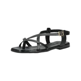 Zehentrenner OH MY SANDALS "Oh My Sandals Zehensteg Leder", Damen, Gr. 37, schwarz, schwarz, Leder, Schuhe Zehentrenner