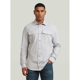 G-Star Raw Langarmshirt G-STAR "Marine Slim Hemd", Damen, Gr. L, turf, wei&szlig; oxford, Obermaterial: 70% Baumwolle, 30% Baumwolle, Shirts Langarmshirt