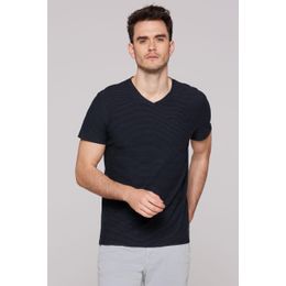 V-Shirt CMPD, Herren, Gr. M, blau, Single Jersey, Material: 100% Baumwolle, Strukturmuster, figurbetont normal, V-Ausschnitt, eingesetzt gerader Abschluss, Shirts, aus Baumwolle