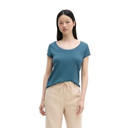 Marc O'Polo T-Shirt MARC O'POLO "aus Organic Cotton", Damen, Gr. L, bright sea, Obermaterial: 100% Baumwolle, unifarben, Basic, regular fit, tiefer Rundhals, Shirts T-Shirt