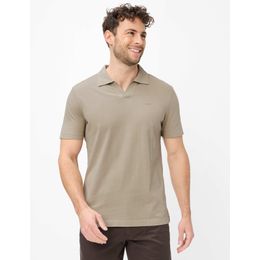 Poloshirt Brax "Style PAZ", Herren, Gr. XXL (56), hellkhaki, 80% Baumwolle, 20% Leinen, Shirts