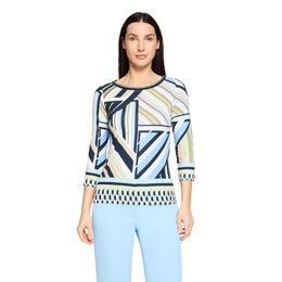 3/4-Arm-Shirt Betty Barclay "Damen mit Print", Herren, Gr. 36, blau, gr&uuml;n, Jersey, Obermaterial: 95% Viskose, 5% Elasthan, tailliert normal, Rundhals, Shirts 3/4-Arm-Shirt