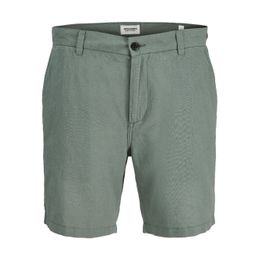 Jack & Jones Chinoshorts JACK & JONES "JPSTACE SUMMER SHORT SRT SN", Herren, Gr. L, N-Gr, agave gr&uuml;n, Web, Obermaterial: 70% Baumwolle, 30% Leinen, unifarben, regular fit kniefrei, Hosen Chinoshorts, mit praktischen Taschen