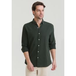 Langarmhemd FELIX HARDY "Basic Hemd", Herren, Gr. L, Normalgr&ouml;&szlig;en, khaki, 65% Baumwolle, 35% Leinen, Hemden