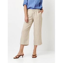 Culotte Toni "Pia", Damen, Gr. 38, N-Gr, beige, Web, Obermaterial: 100% Leinen, weit 3/4-L&auml;nge, Hosen Culotte, Sommerhose aus sommerlicher Leinenqualit&auml;t