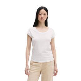 Marc O'Polo T-Shirt MARC O'POLO "aus Organic Cotton", Damen, Gr. L, wei&szlig;, Obermaterial: 100% Baumwolle, unifarben, Basic, regular fit, tiefer Rundhals, Shirts T-Shirt