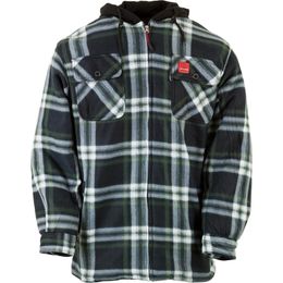 Flanellhemd TERRAX WORKWEAR "Thermohemd", Herren, Gr. L, US, schwarz (schwarz, oliv), Obermaterial: 100% Polyester PES., Hemden