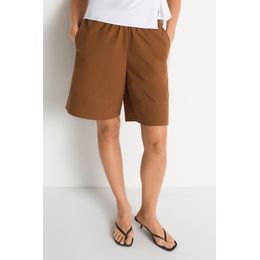 Schlupfhose RICHROYAL, Damen, Gr. 36, N-Gr, coconut bark, Web, Obermaterial: 100% Baumwolle, unifarben, regular fit kurz, Hosen Schlupfhose, Regular fit mit elastischem Bund